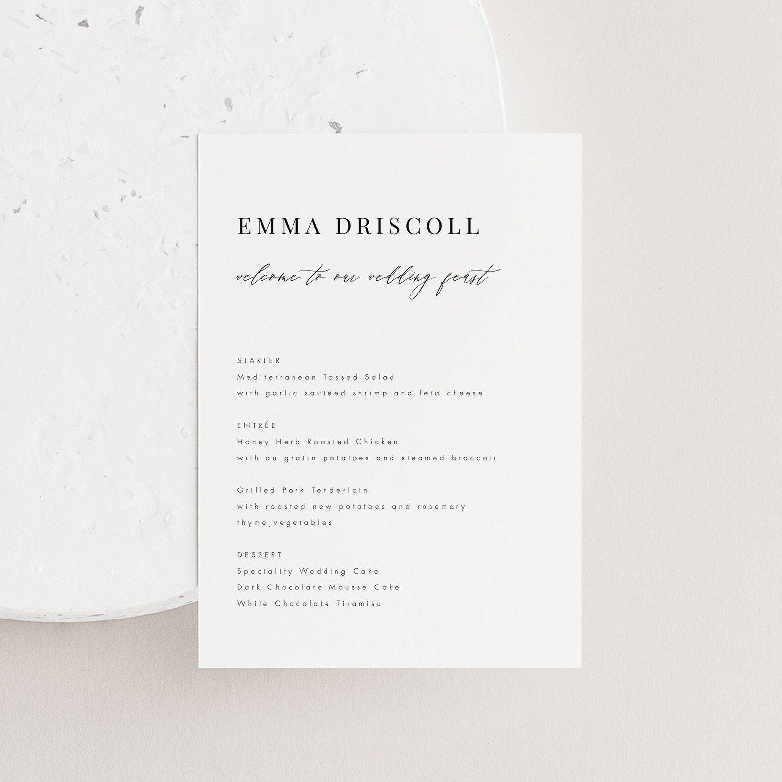 Personalized Wedding Menu Place Cards Template Templett - Etsy