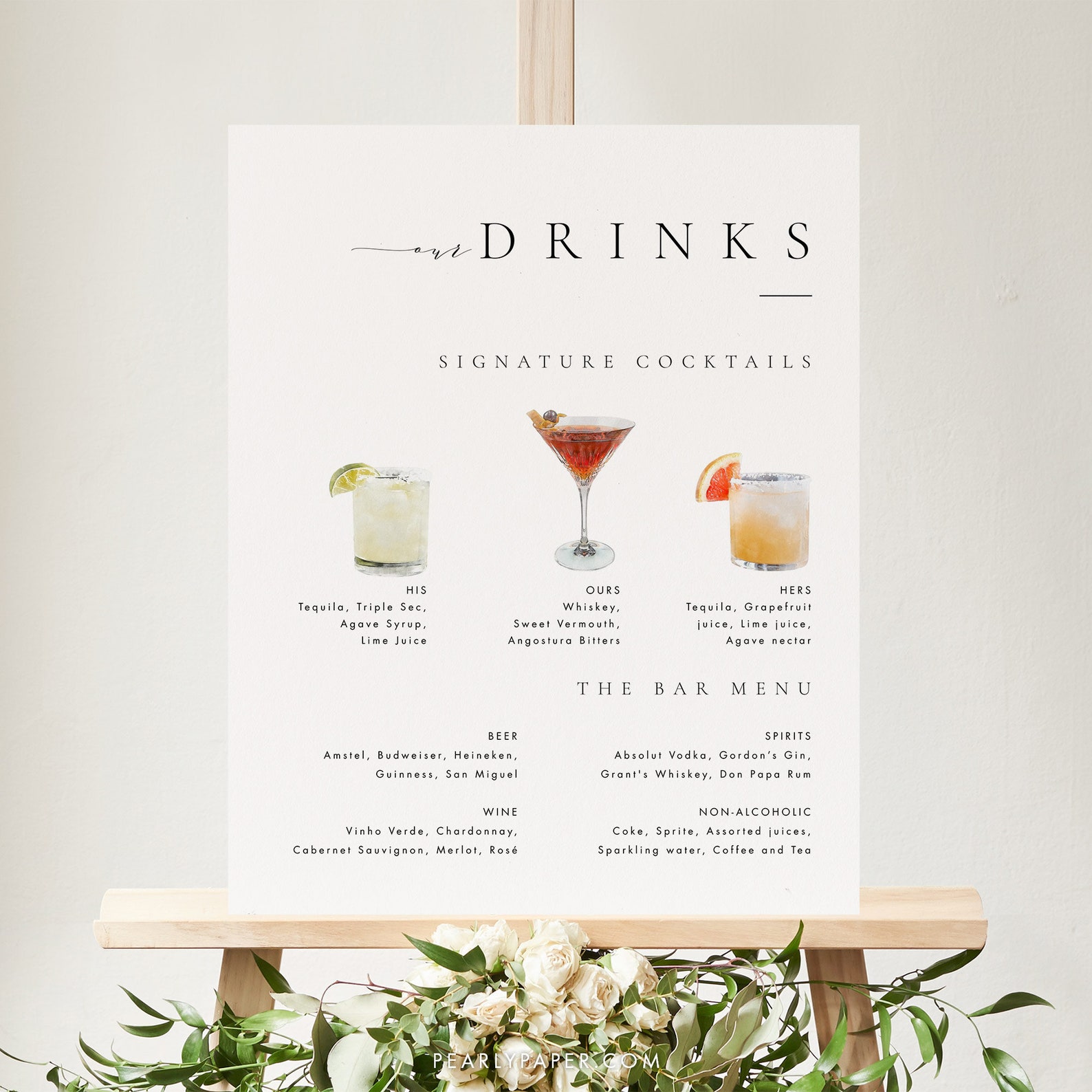 Printable Bar Menu Template Signature Cocktails Sign Download - Etsy