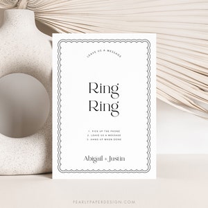 Phone Message Guest Book Sign, Audio Guestbook Sign Template, Modern ...