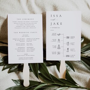 Wedding Day Timeline Card Template Download, Modern Minimalist Wedding ...