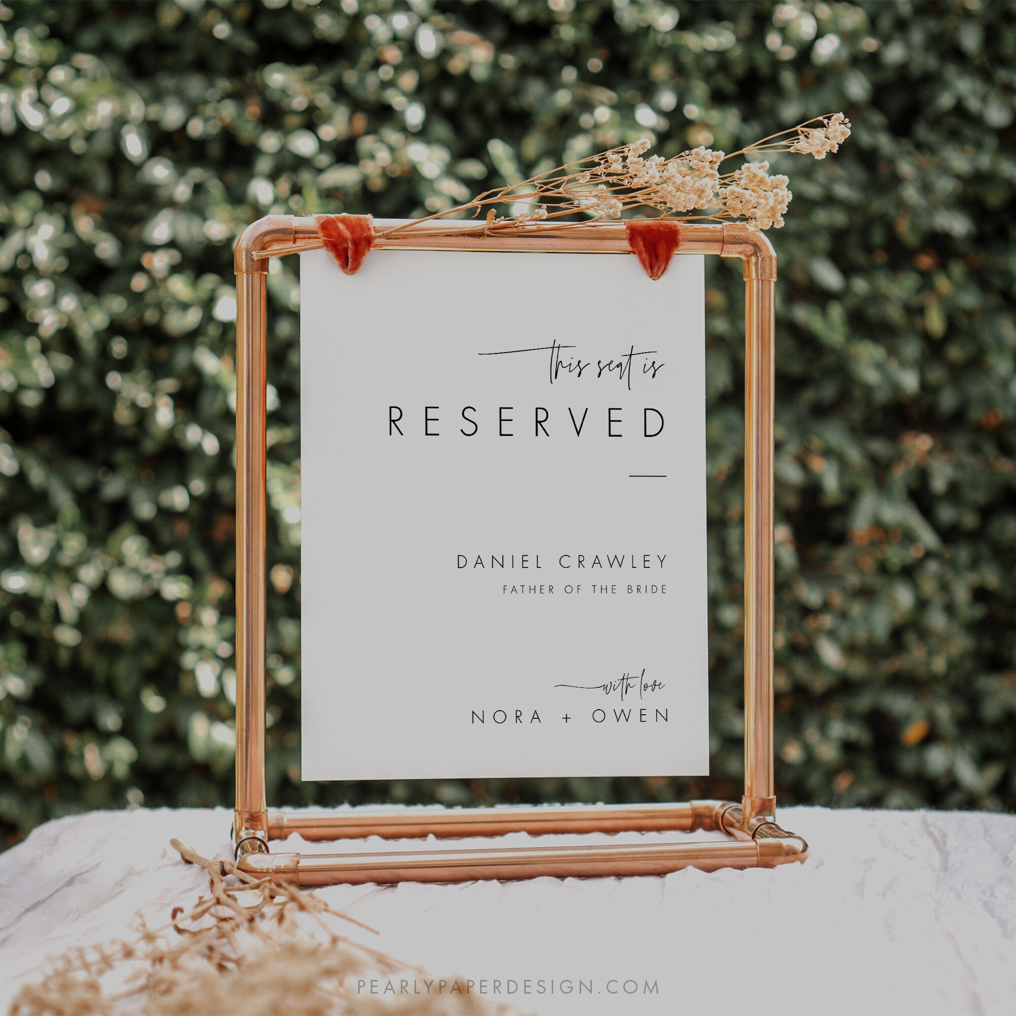 Minimalist Seating Sign Template, Reserved Seating Sign, Printable ...