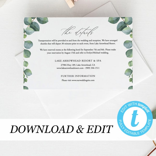 Greenery Detail Card - Etsy