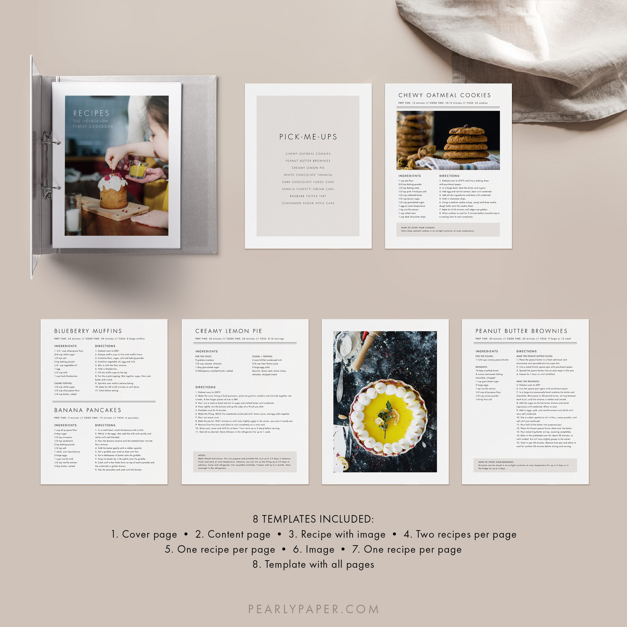 Personalized Recipe Template Download Recipe Bundle Editable | Etsy