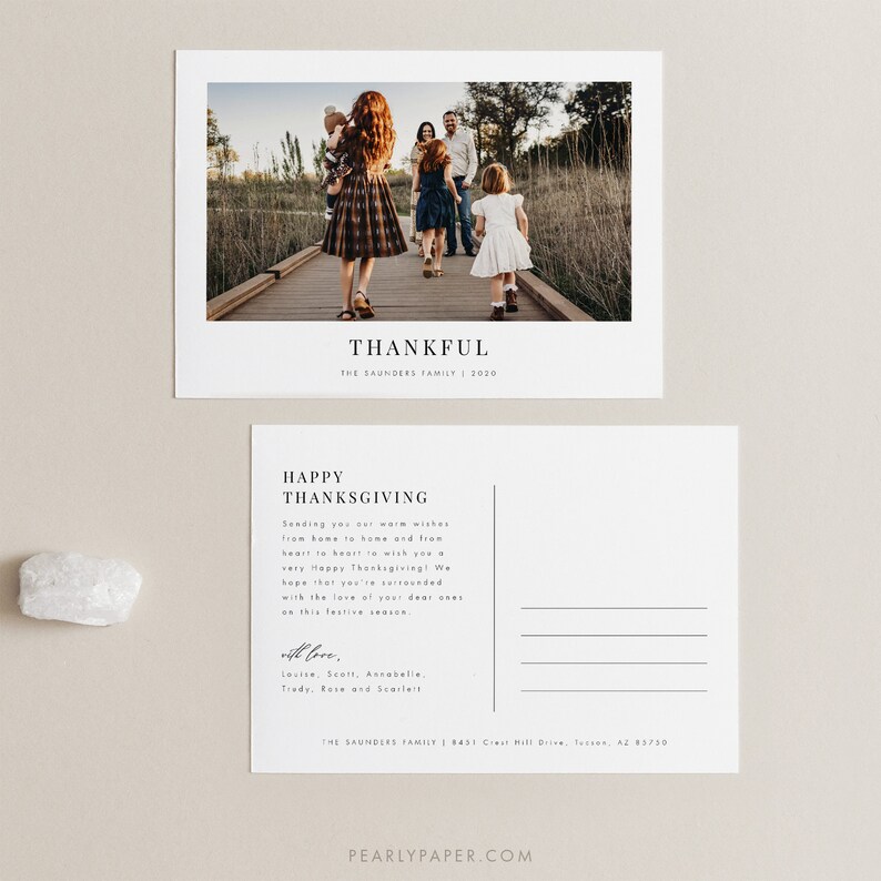 Printable Thanksgiving Postcard Template Editable - Etsy