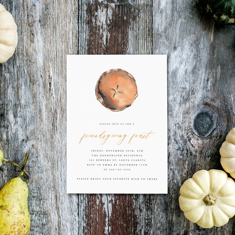 Friendsgiving Feast Invitation Template Download Editable | Etsy