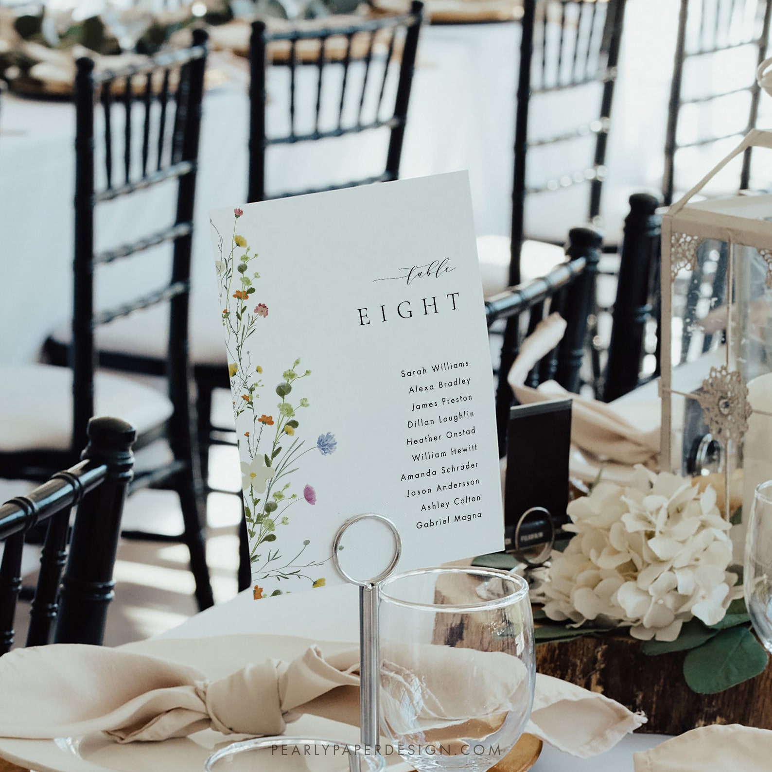Boho Table Numbers Seating Chart Cards Template, Floral Wedding Seating ...