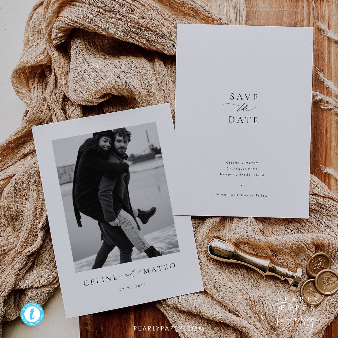 Save the Date Template Download Custom Modern Simple Elegant - Etsy
