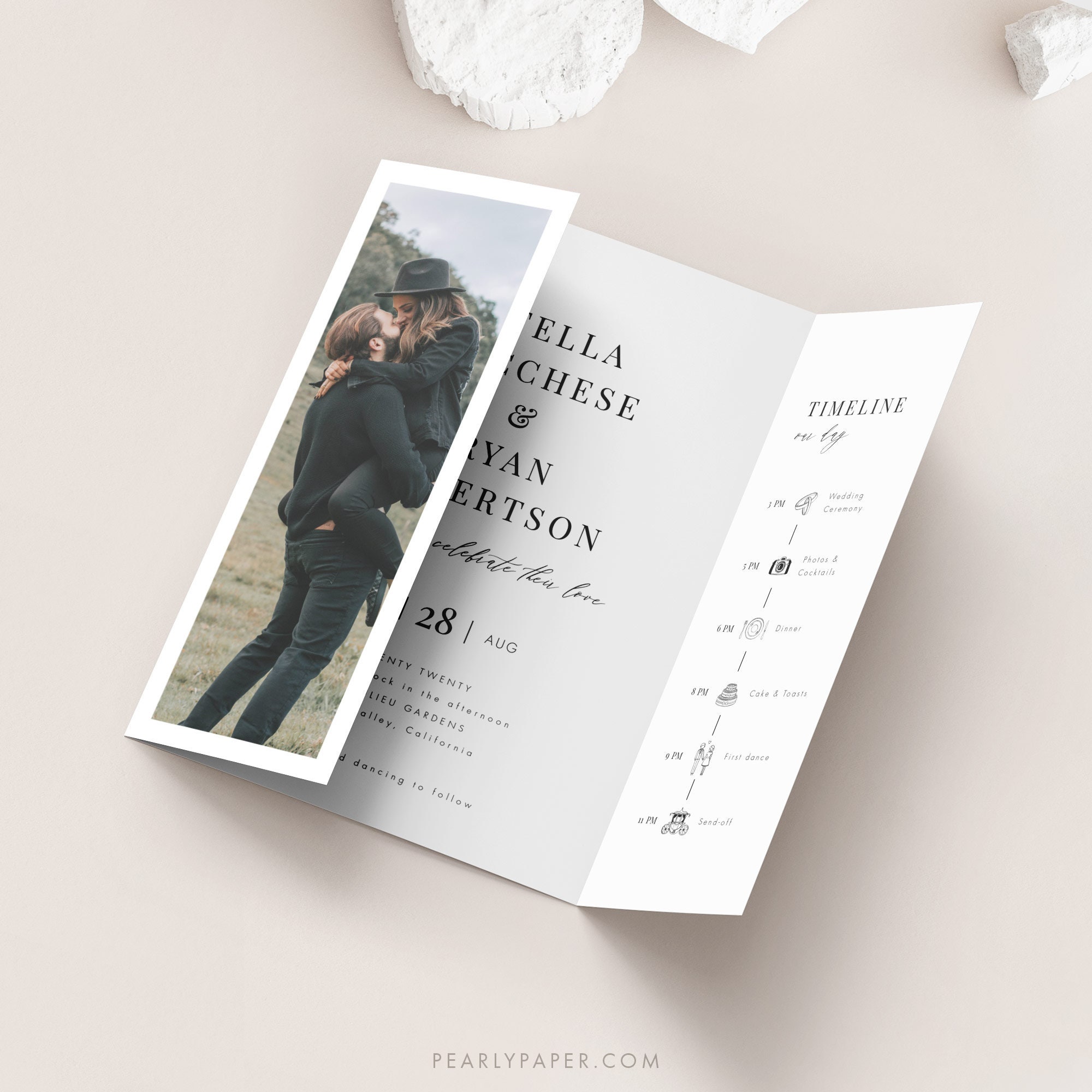 Gatefold Wedding Invitation Template Download Printable - Etsy UK