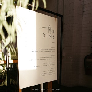 Menu Sign Template, Minimalist Buffet Menu Sign, Wedding Menu Poster ...