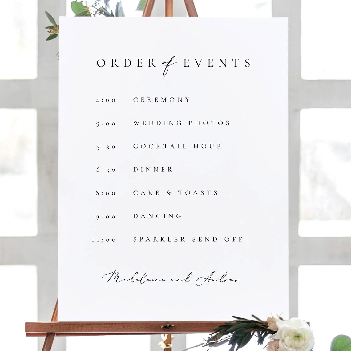 Editable Order of Events Template Modern Wedding Itinerary - Etsy