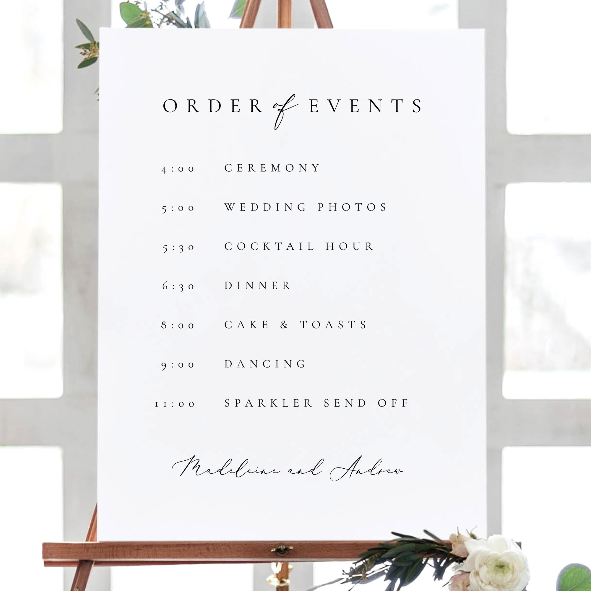 Editable Order of Events Template Modern Wedding Itinerary - Etsy