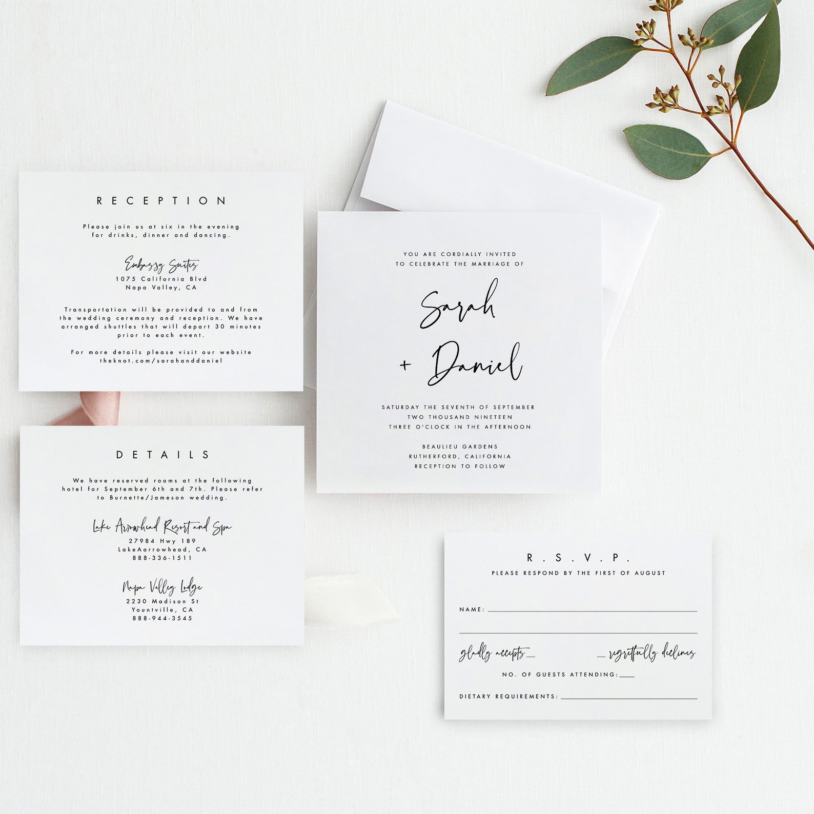 Square Wedding Invitation Template Invitation Set Templett - Etsy