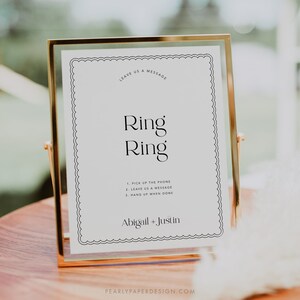Phone Message Guest Book Sign, Audio Guestbook Sign Template, Modern ...