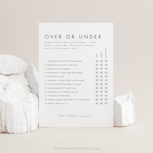 Over or Under Bridal Shower Game Template, Bridal Game Template ...