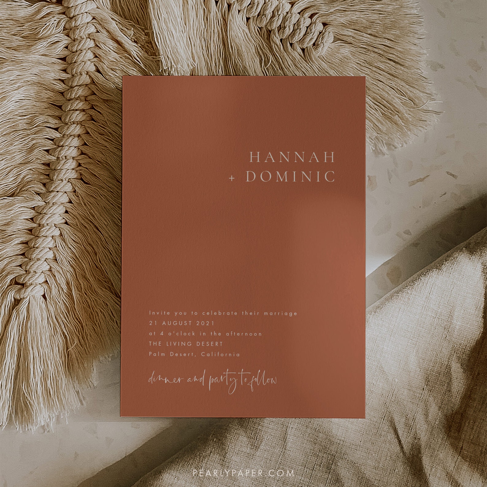 Rust Wedding Invitation Template Digital Download Terracotta - Etsy