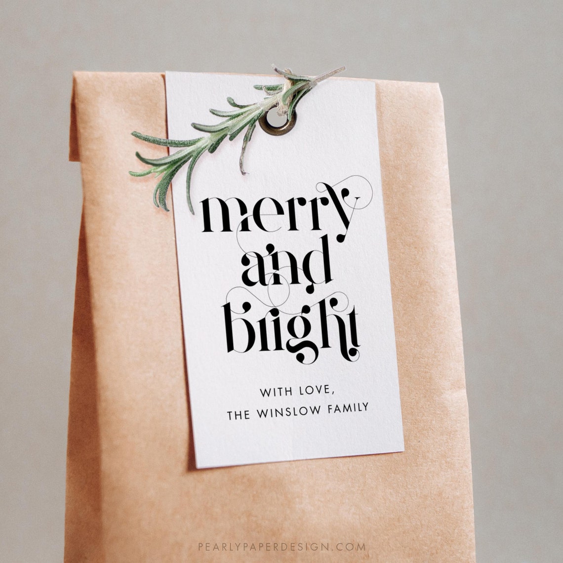 Merry and Bright Gift Tag Download, Christmas Gift Tags Template ...