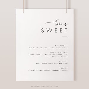 Dessert Table Sign Template Download, Elegant Wedding Sweets Sign ...