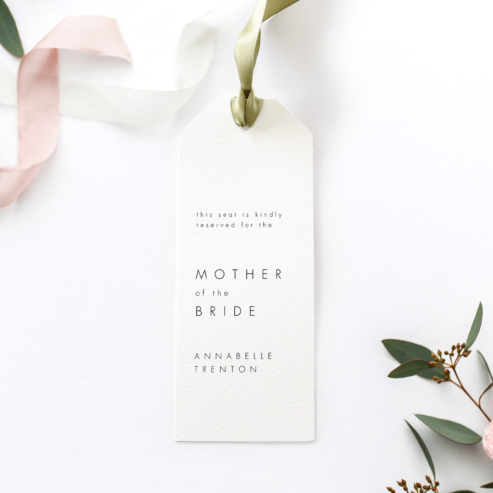 Minimalist Wedding Seating Tag Reserved Seating Template | Etsy