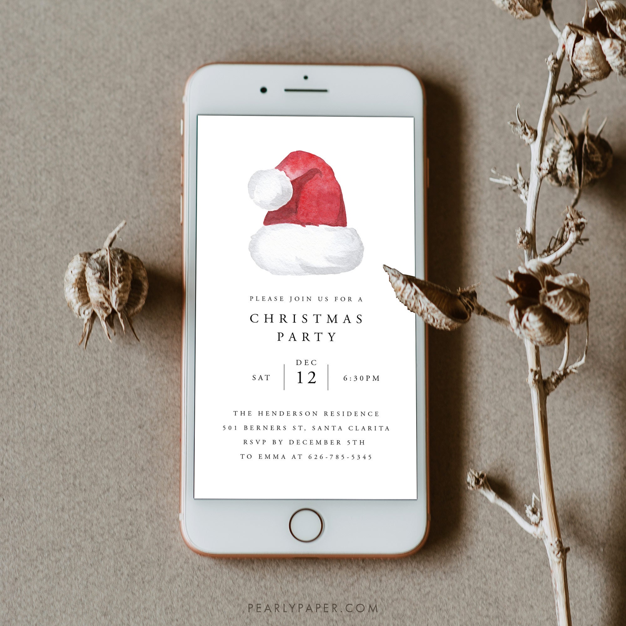 Electronic Christmas Party Invitation Template Digital - Etsy