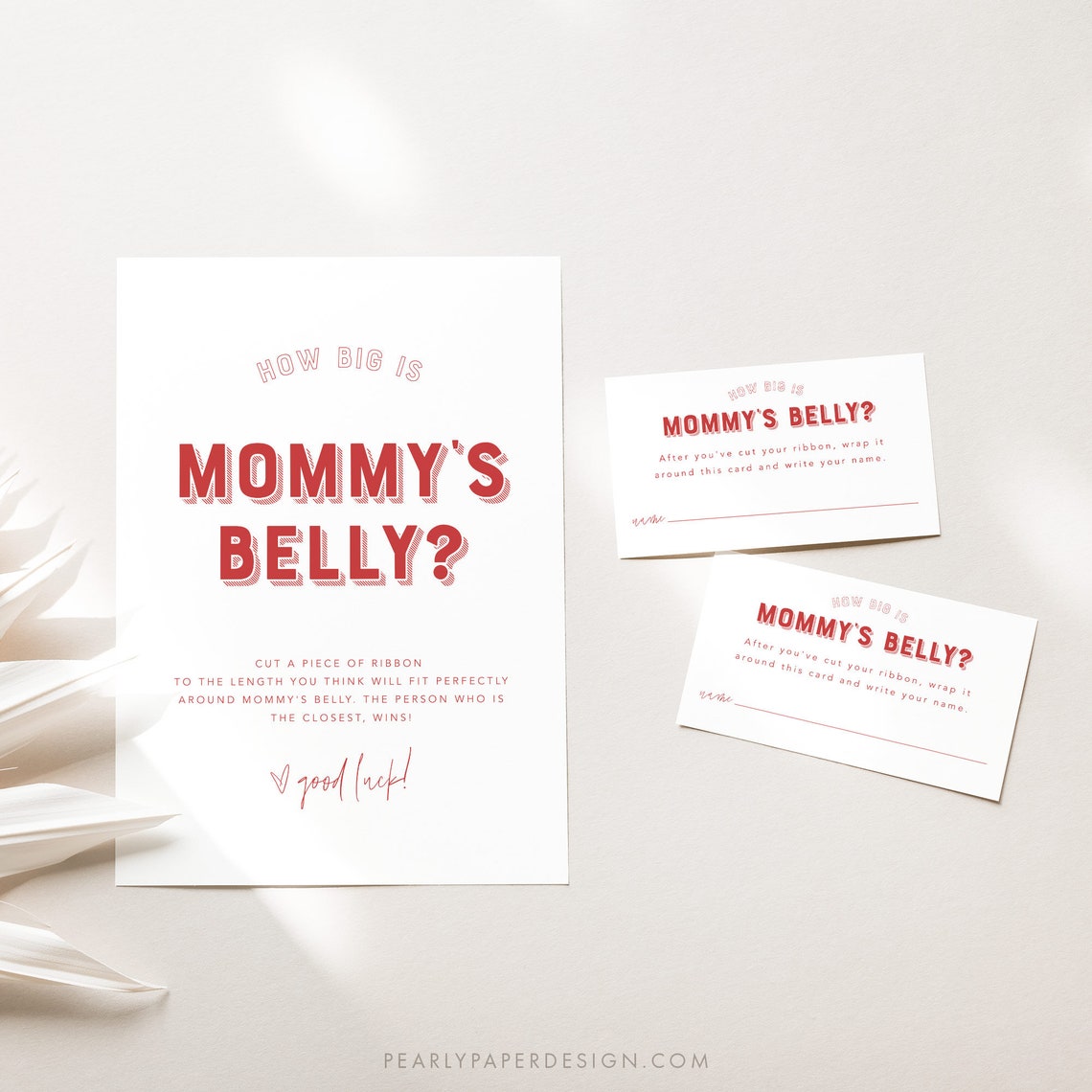 Guess How Big Mommy's Belly is Template, Minimalist Baby Shower Game ...
