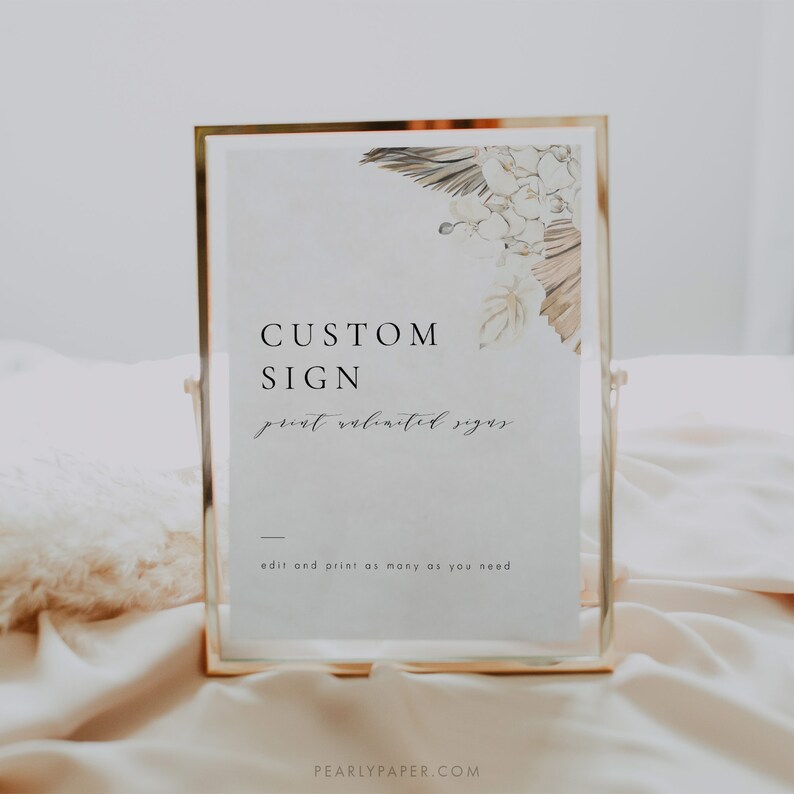 Printable Custom Sign Template Boho Wedding Sign Printable | Etsy