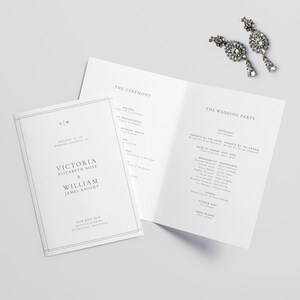 Wedding Program Booklet Wedding Ceremony Program Template Minimalist ...