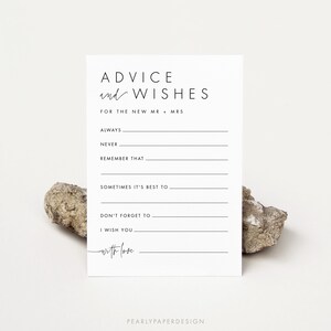 Wedding Advice and Wishes Template, Wedding Advice Card, Editable ...