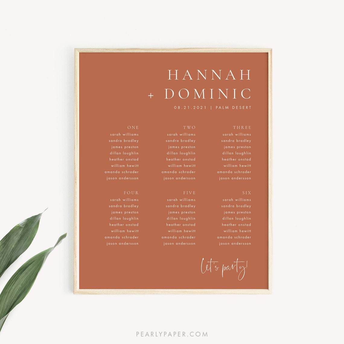 Terracotta Small Wedding seating chart template Boho Seating | Etsy