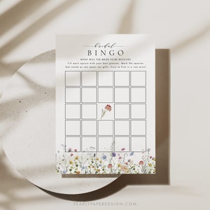 Bridal Bingo Game Template, Floral Bridal Shower Bingo, Wildflower ...