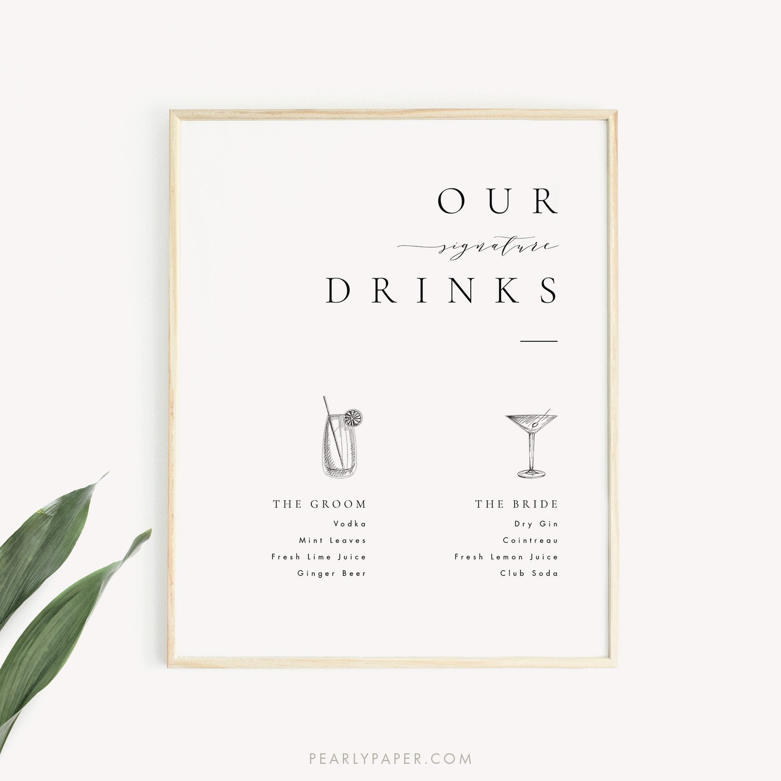 Printable Signature Cocktails Sign Template Download - Etsy Canada