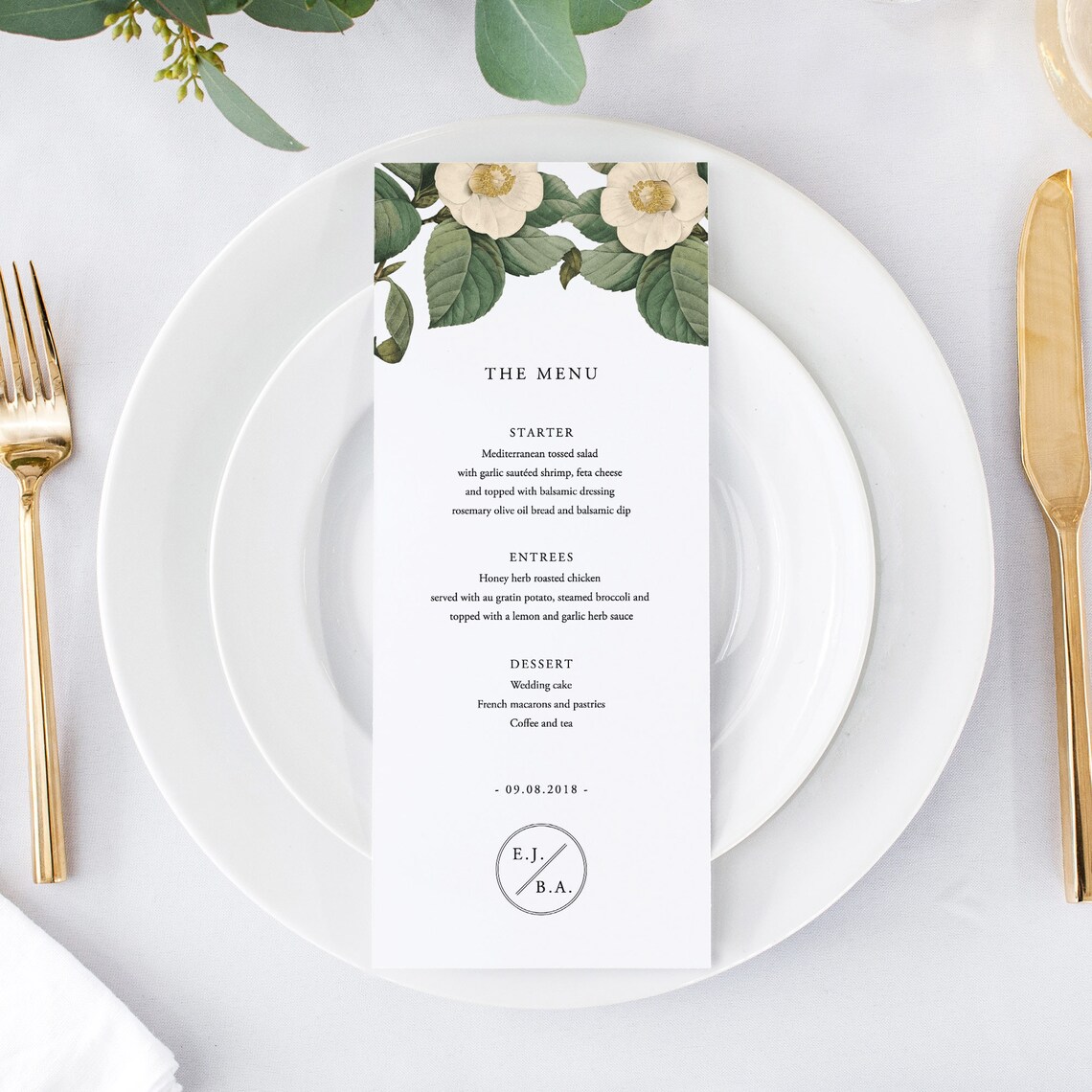 Editable Wedding Menu Rustic Wedding Menu Template Templett | Etsy