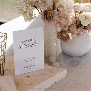 Phone Message Guest Book Sign, Audio Guestbook Sign Template, Modern ...
