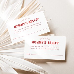 Guess How Big Mommy's Belly is Template, Minimalist Baby Shower Game ...