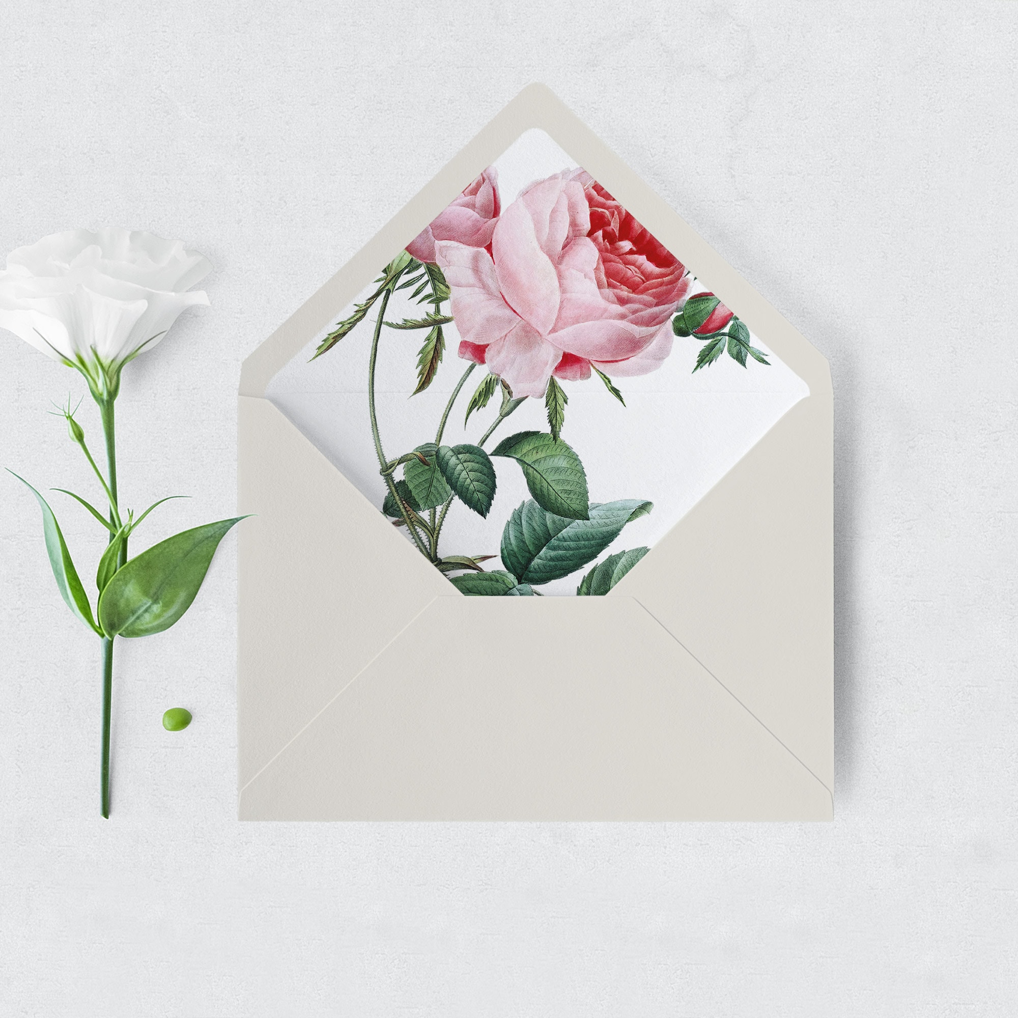 Floral Envelope Liner Template Pink Rose Envelope Liner Rustic Wedding ...