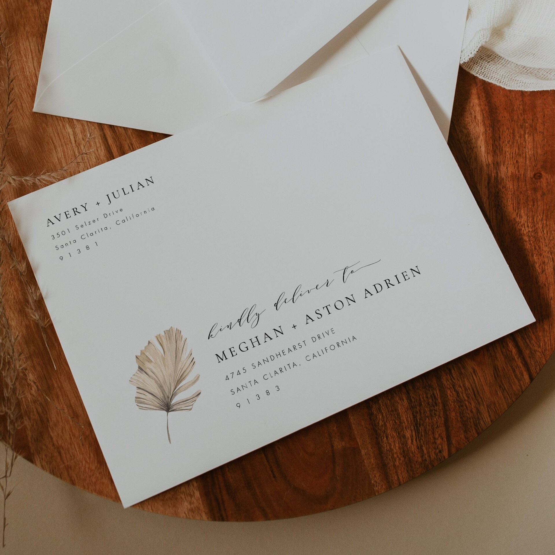 Boho Envelope Template Download, Rustic Address Label Printable Wedding ...