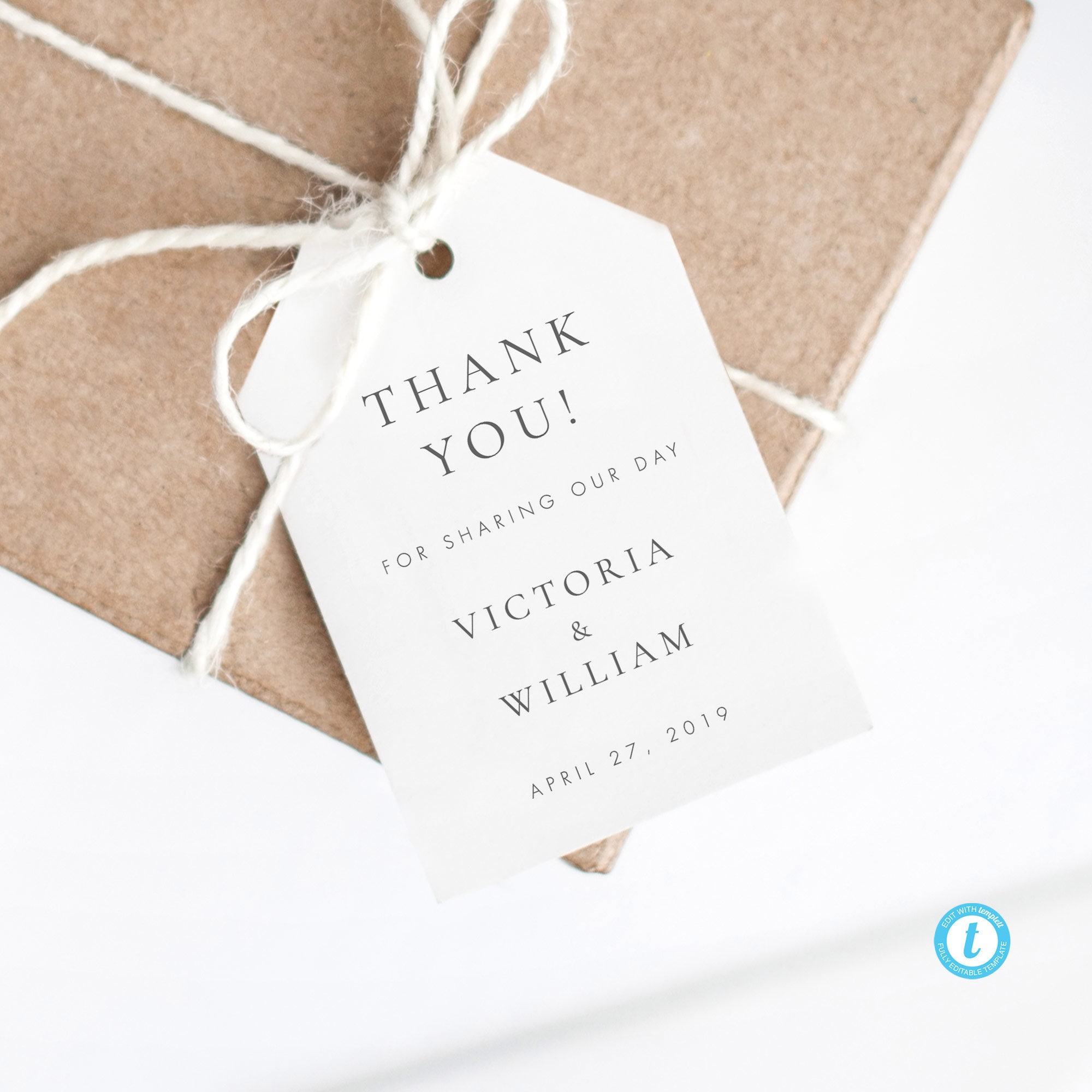 Wedding Tag Template Modern Tag Elegant Tag Templett Favor Tag | Etsy