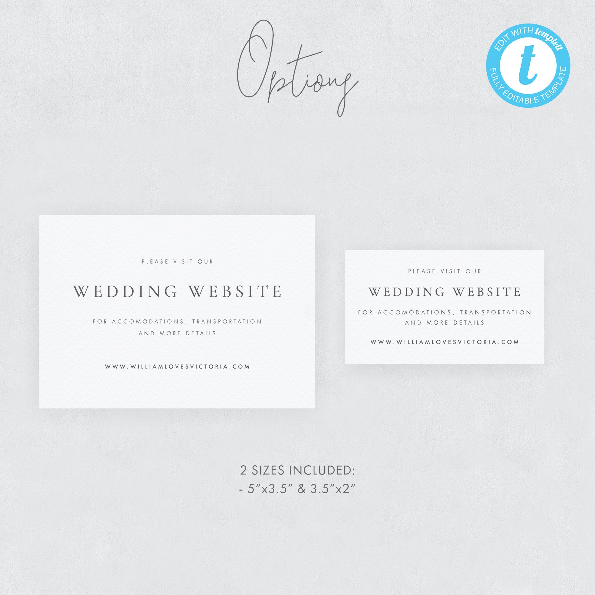 Wedding Website Insert Card Wedding Insert Template download - Etsy België