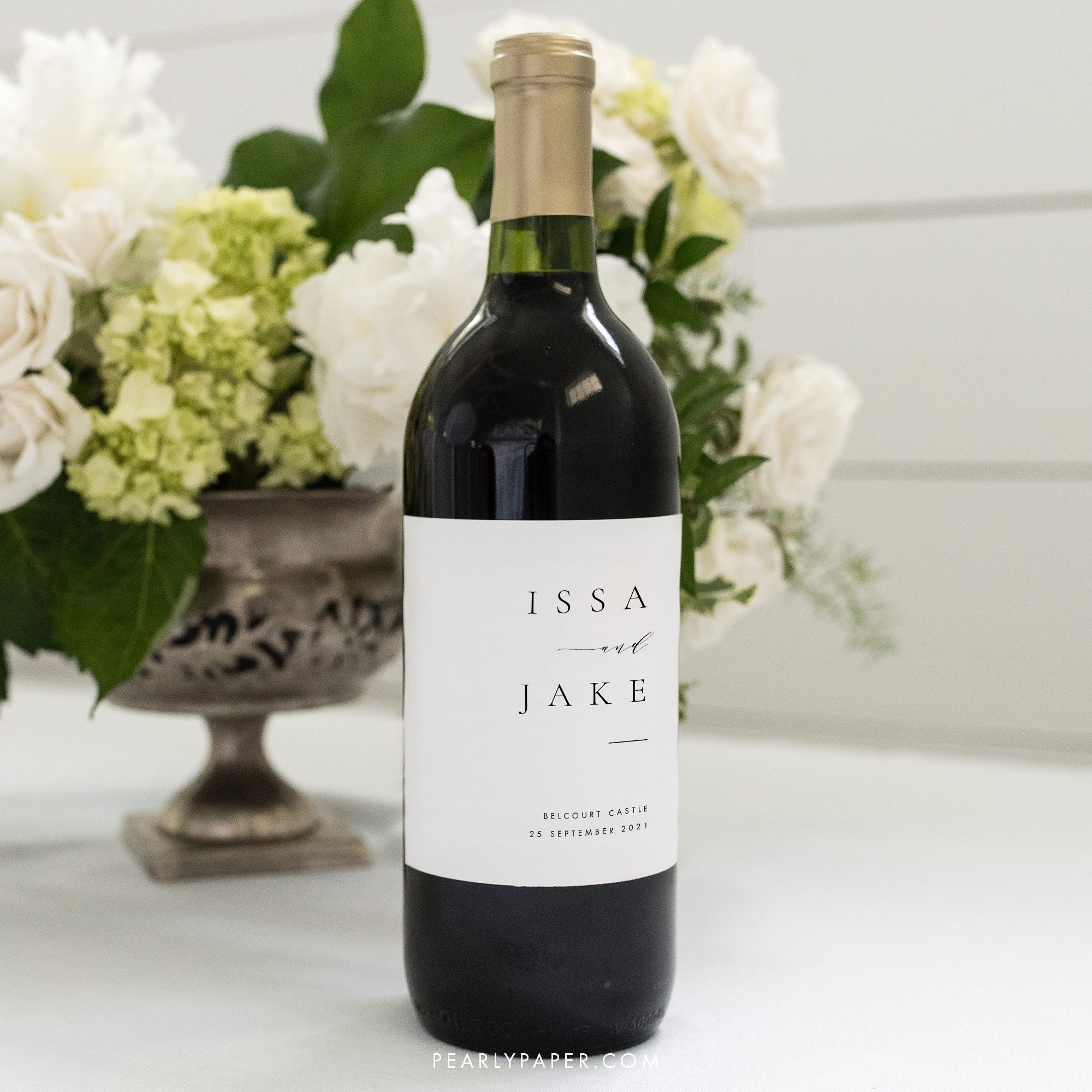 Printable Wine Bottle Label Template Minimalist Wine Bottle | Etsy