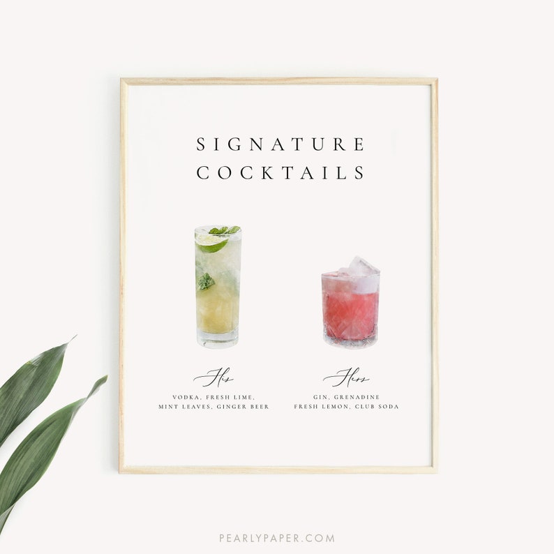 Printable Signature Cocktails Sign Template Download - Etsy Canada