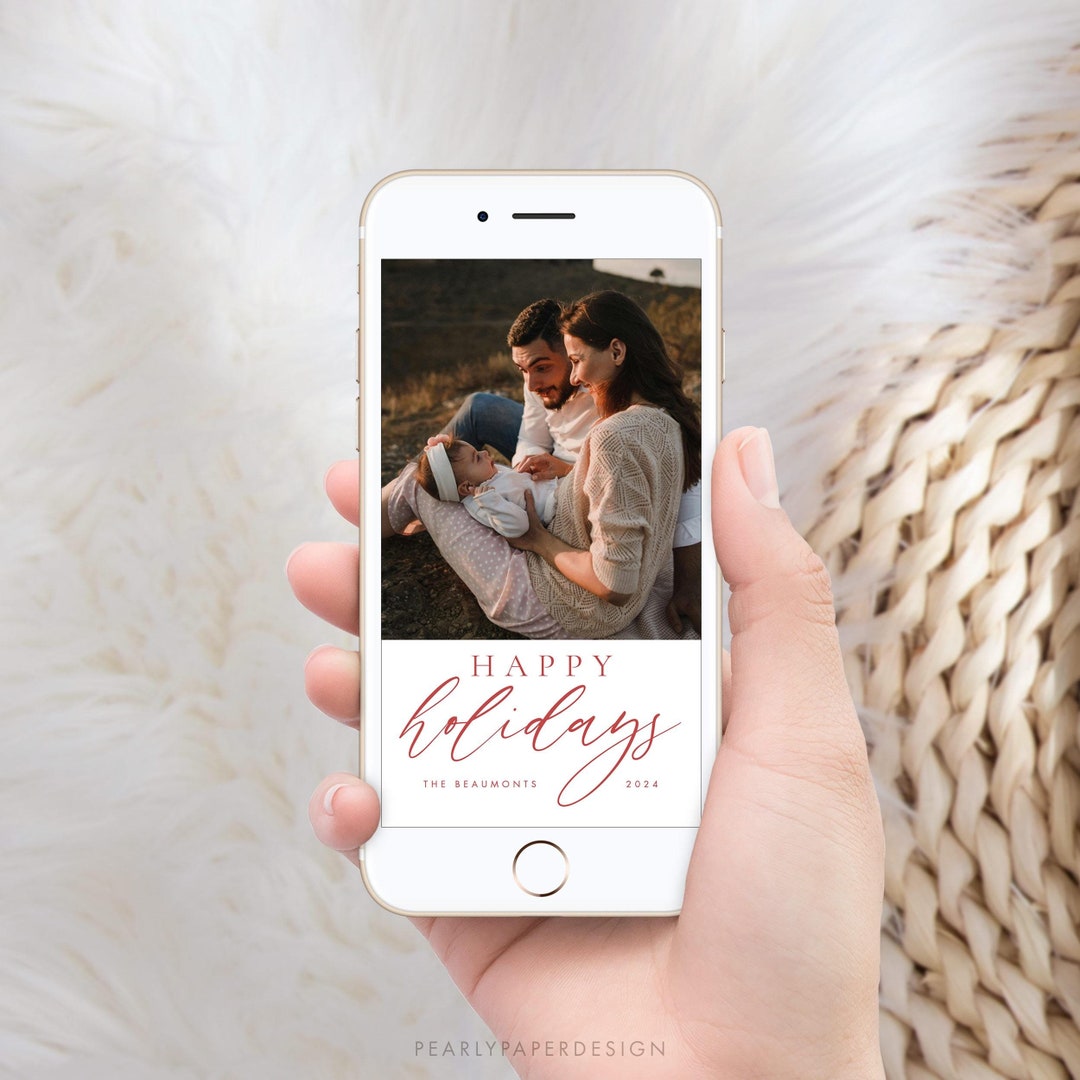 Happy Holidays Ecard With Photo, Photo Christmas Ecard Template ...