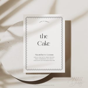 Wedding Cake Sign, Printable Cake Sign Template, Modern Wedding Cake ...