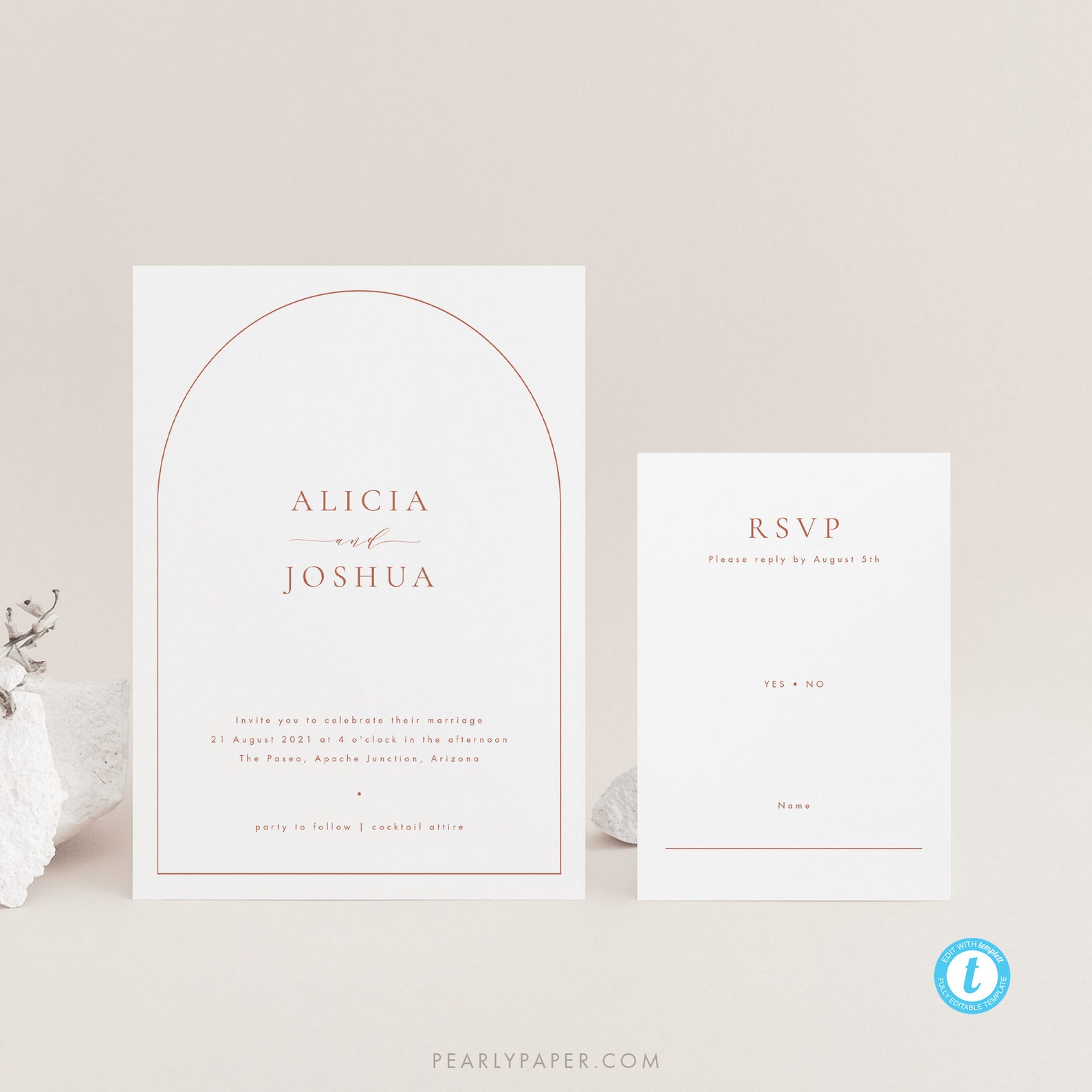 Arched Wedding Invitation Template Download Printable Wedding - Etsy