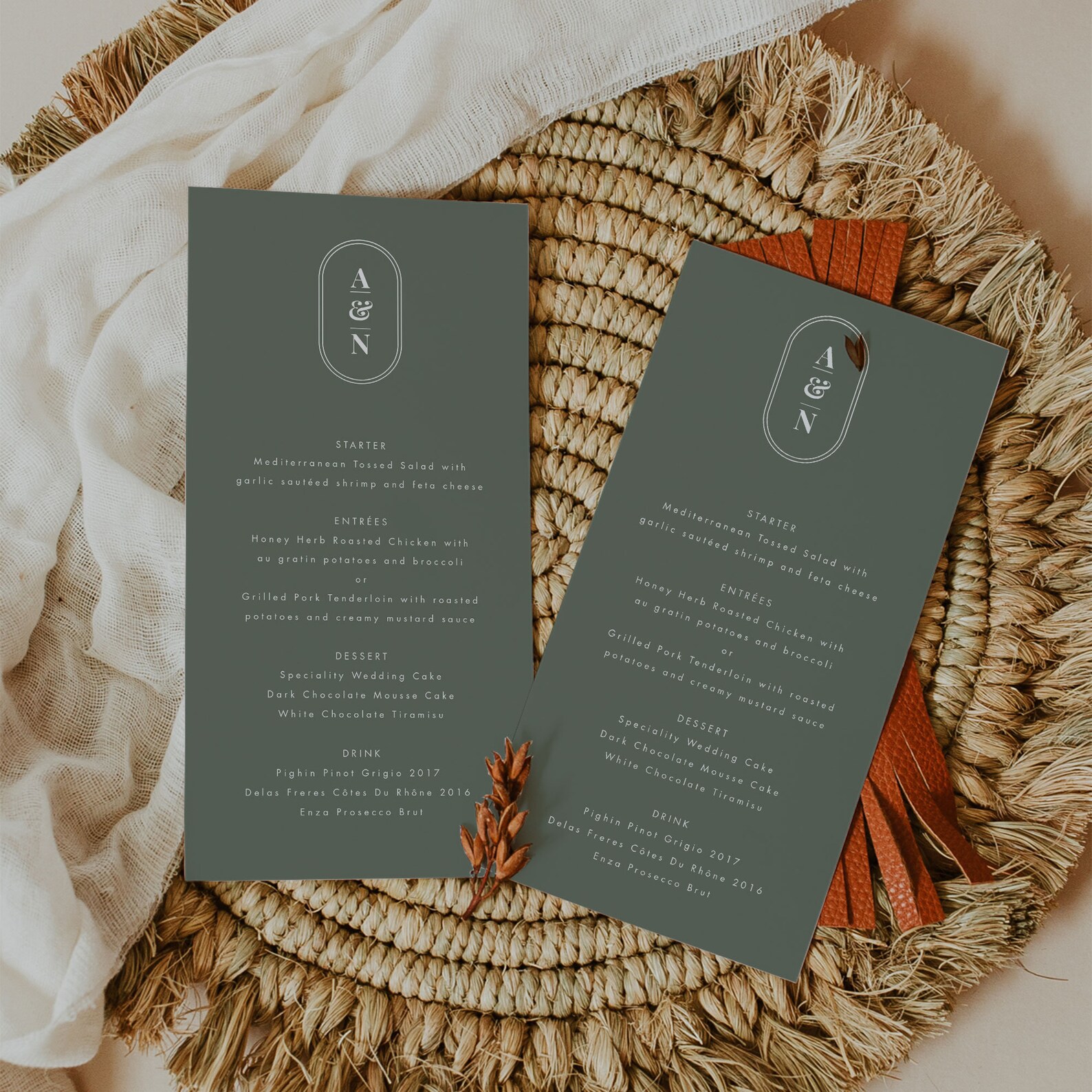 Sage Menu Template Download Sage Green Wedding Menu Simple - Etsy