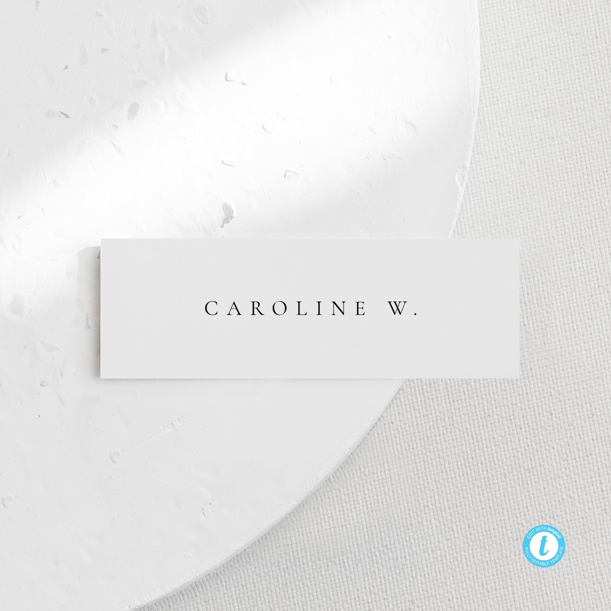 Minimalist Place Card Template Download Simple Name Card Tag | Etsy