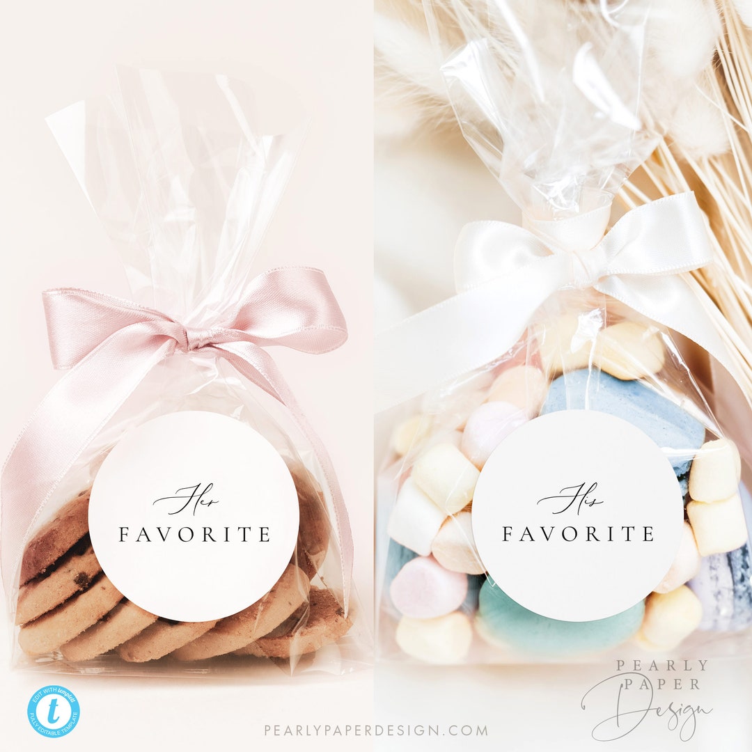 His and Her Favorite Tags Template, Printable Favor Tag Template, Round ...