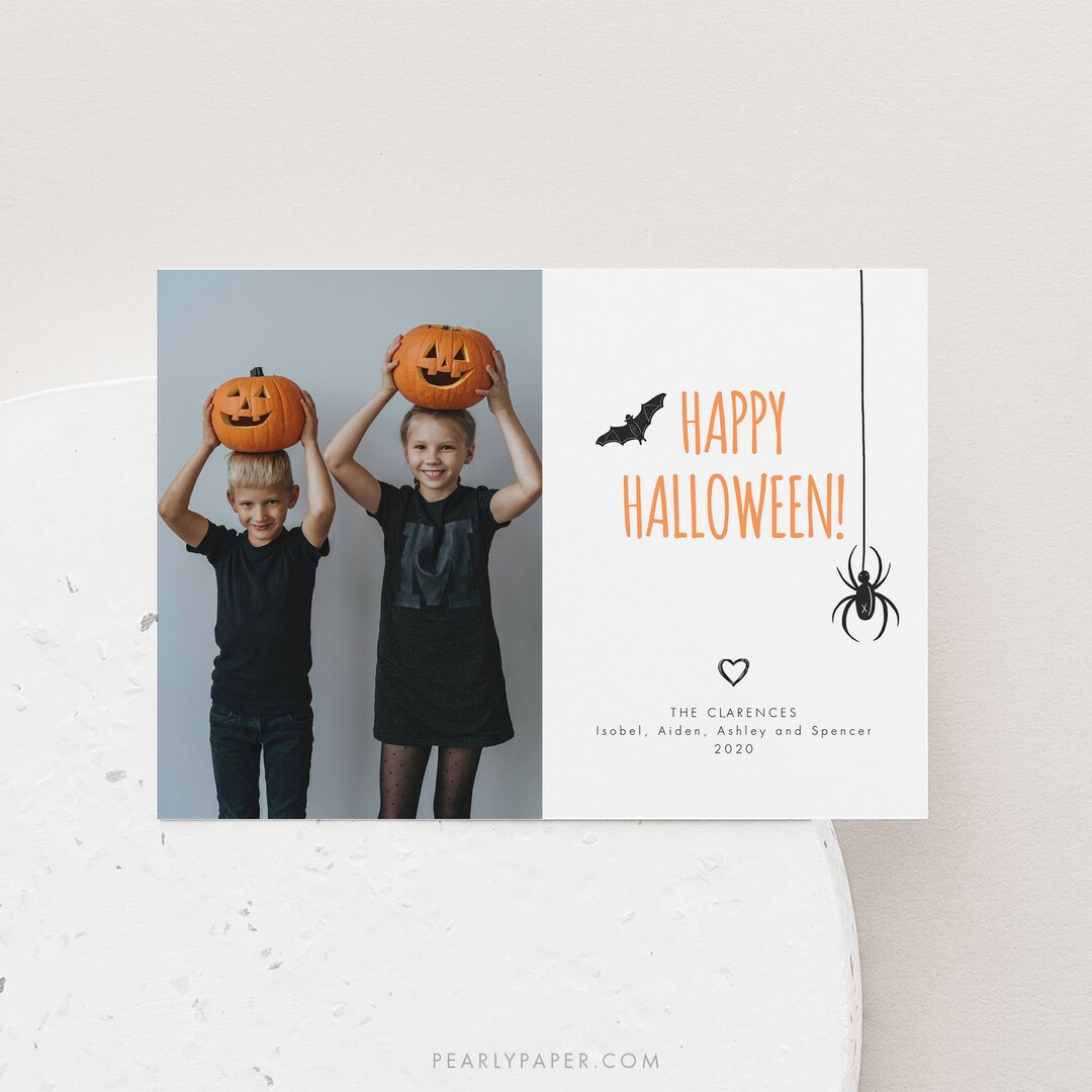 Printable Happy Halloween Card Template Halloween Card With - Etsy