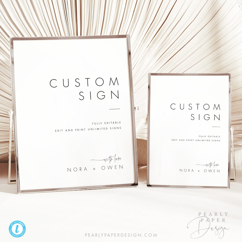 Editable Custom Sign Template Modern Wedding Sign Printable - Etsy