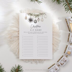 Printable Christmas Game Download, A-Z Game Template, Christmas Word ...