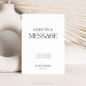 Phone Message Guest Book Sign, Audio Guestbook Sign Template, Modern ...
