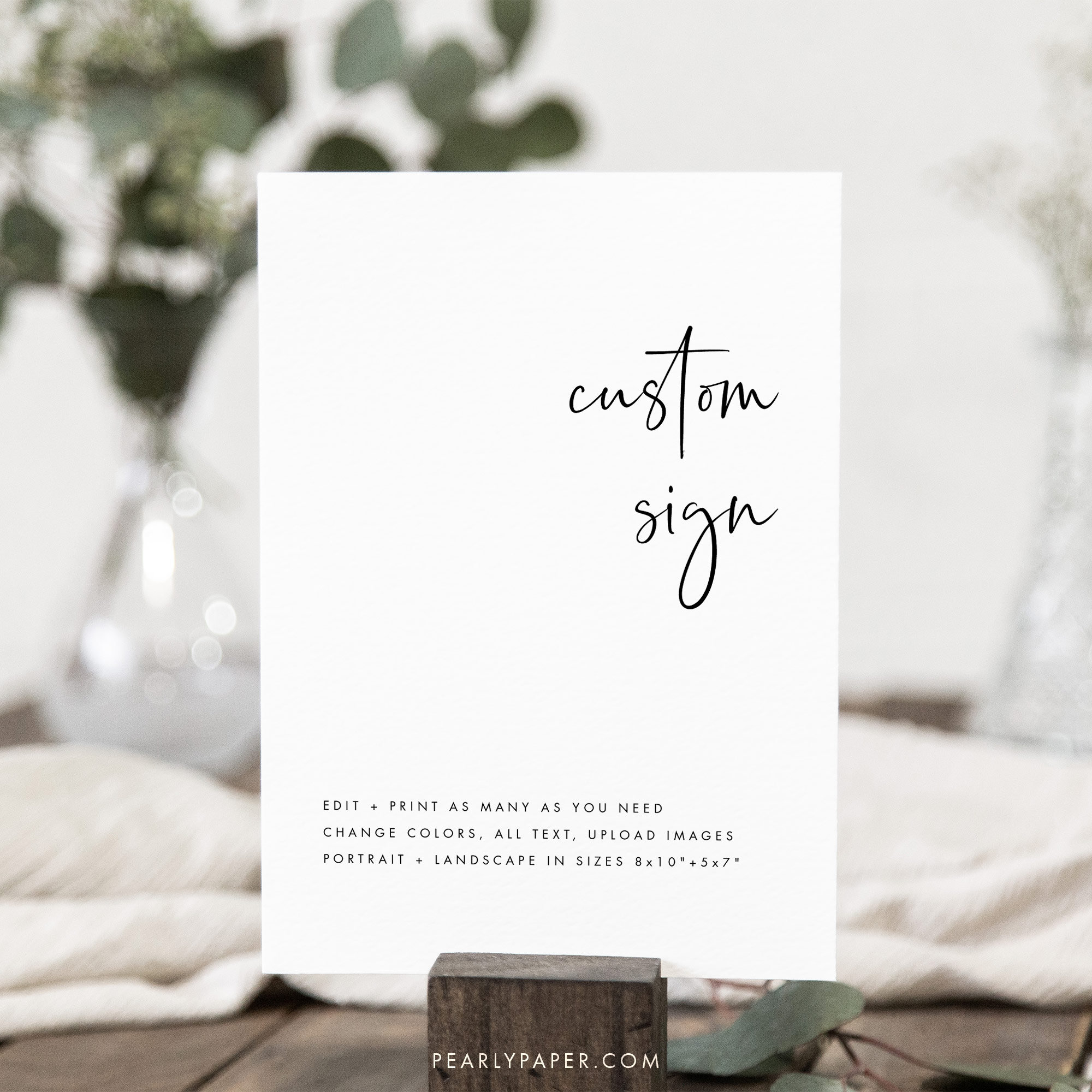 Printable Custom Sign Template Modern Wedding Sign Templett | Etsy